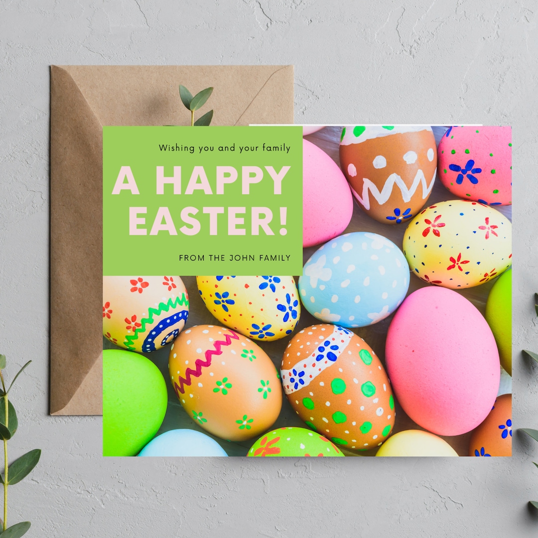 Happy Easter Printable Card Template, Editable Canva Instant Download ...