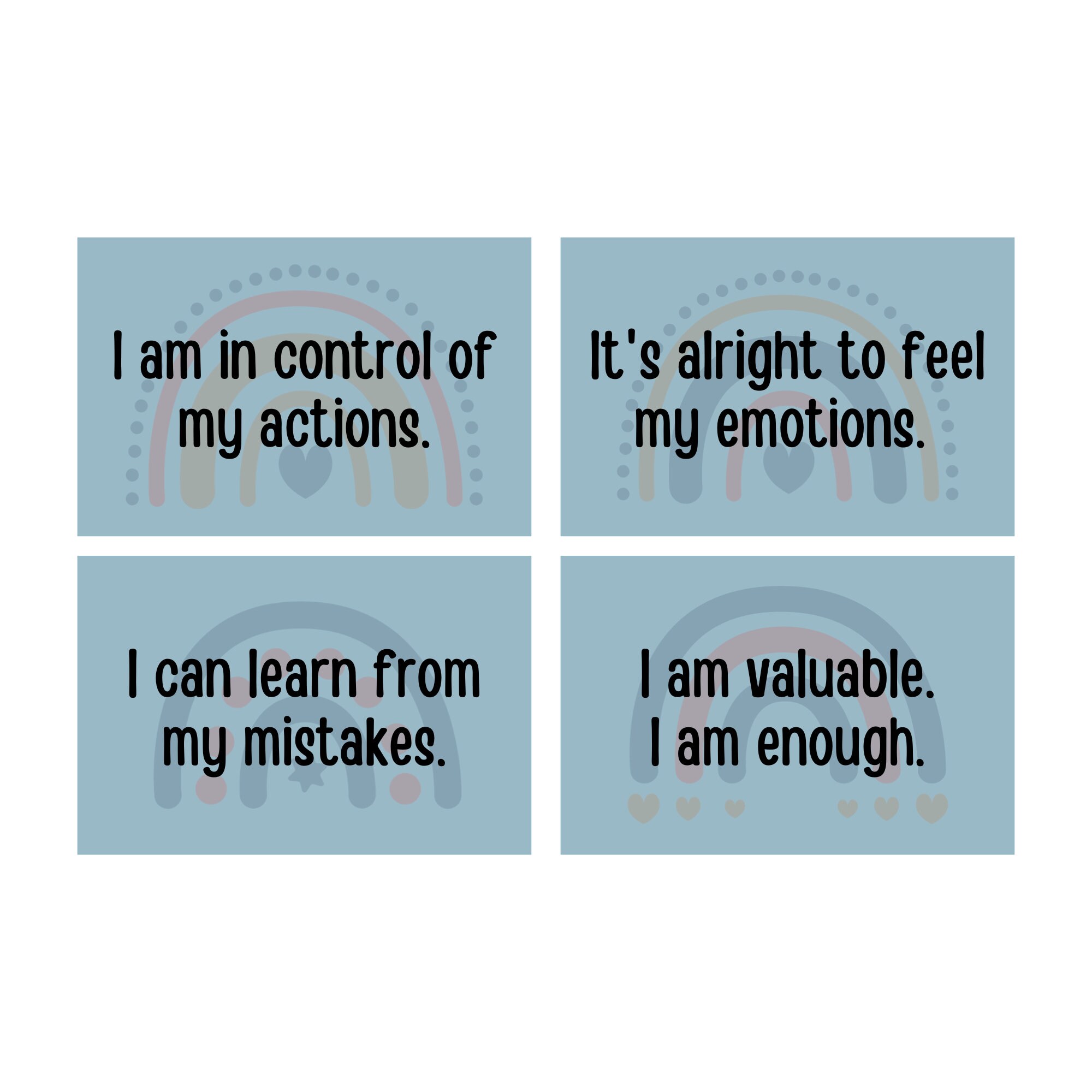 Printable Positive Affirmation Cards for Kids, Set of 24 Kids ...