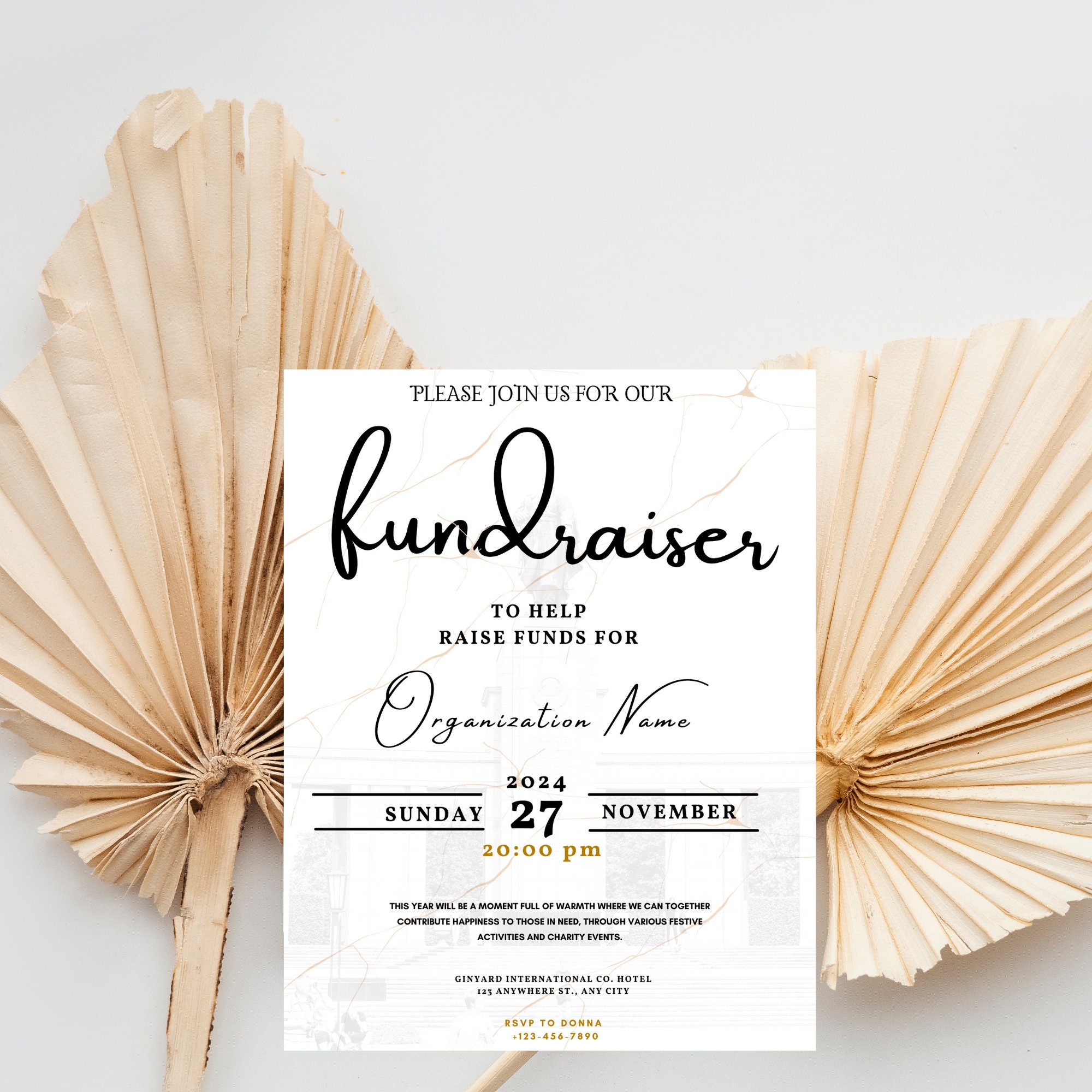Fundraiser Event Invite Printable Template, Editable Event Invite Flyer ...