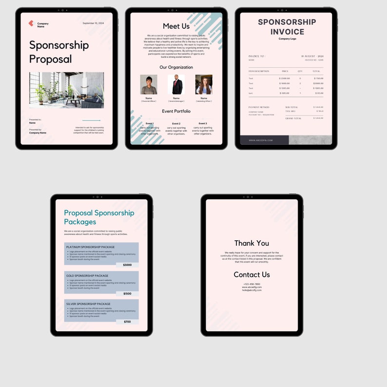 Sponsorship Proposal Printable Template, Editable Canva Instant ...