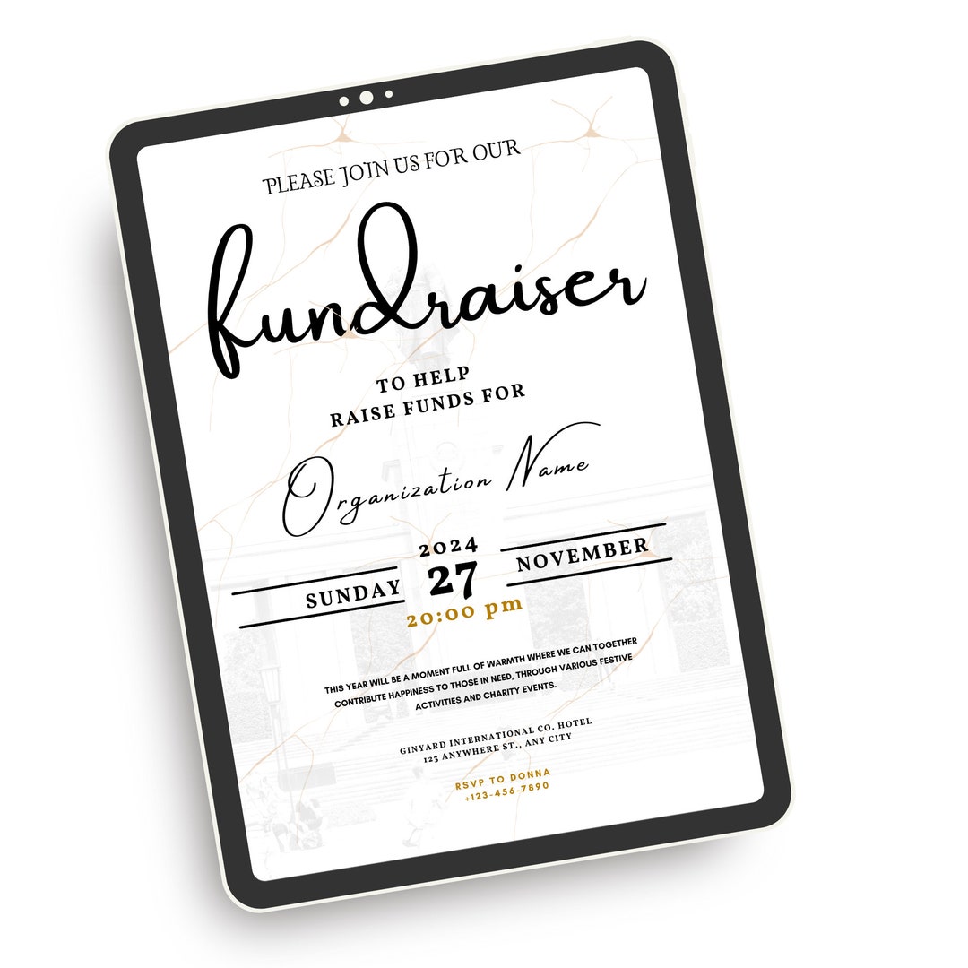 Fundraiser Event Invite Printable Template, Editable Event Invite Flyer ...