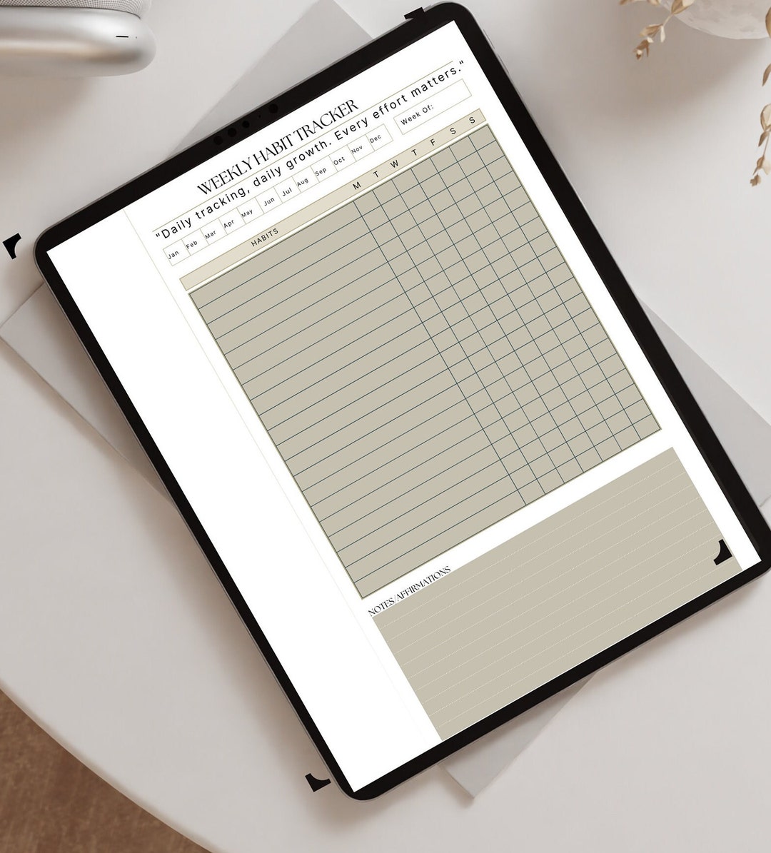 Weekly Habit Tracker Printable/everyday Habit Tracker Goodnotes ...