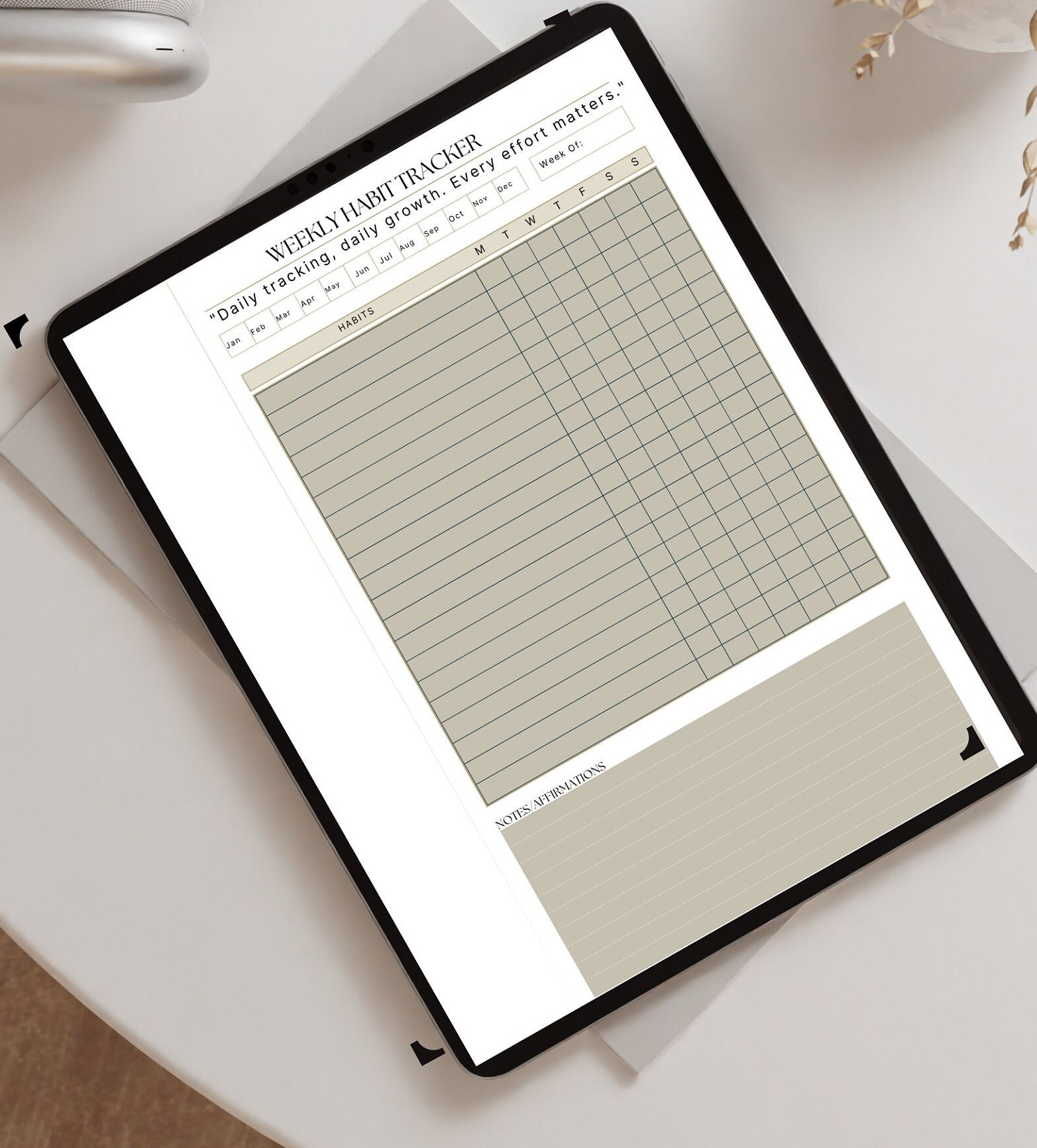 Weekly Habit Tracker Printable/everyday Habit Tracker Goodnotes ...