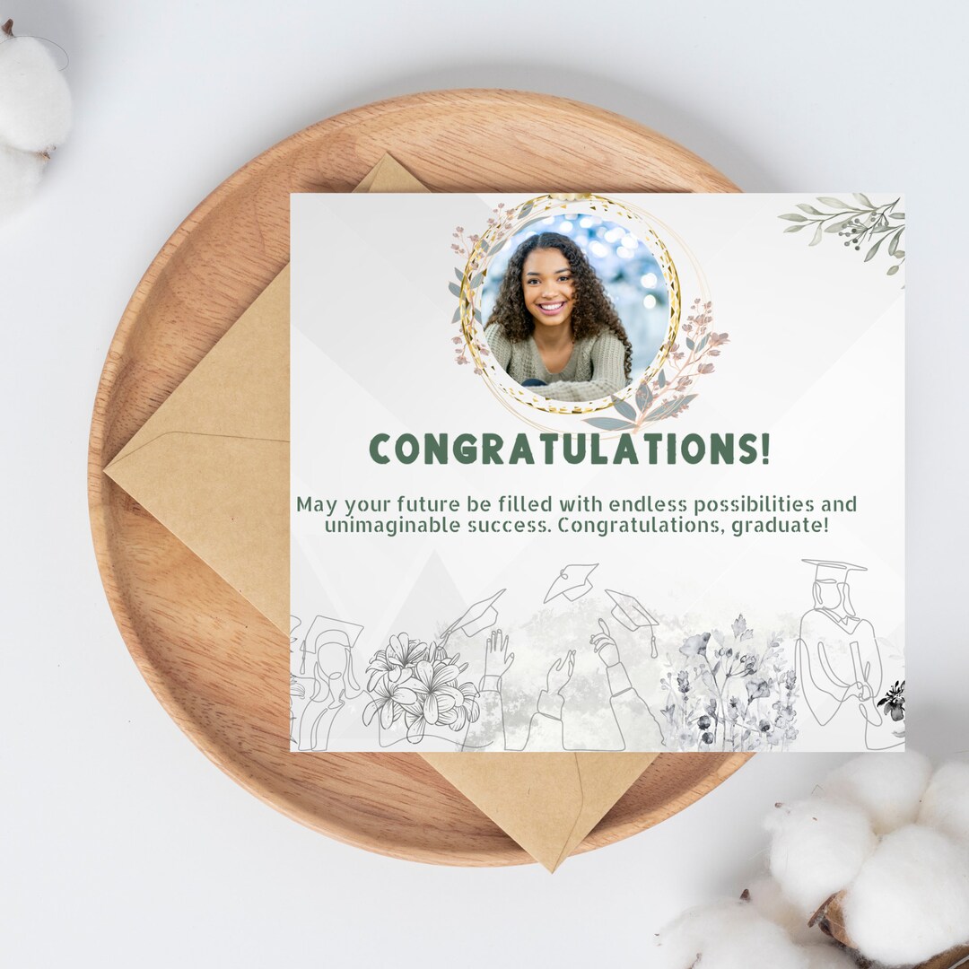Graduation Congratulation Printable Template, Graduation Card, Digital ...