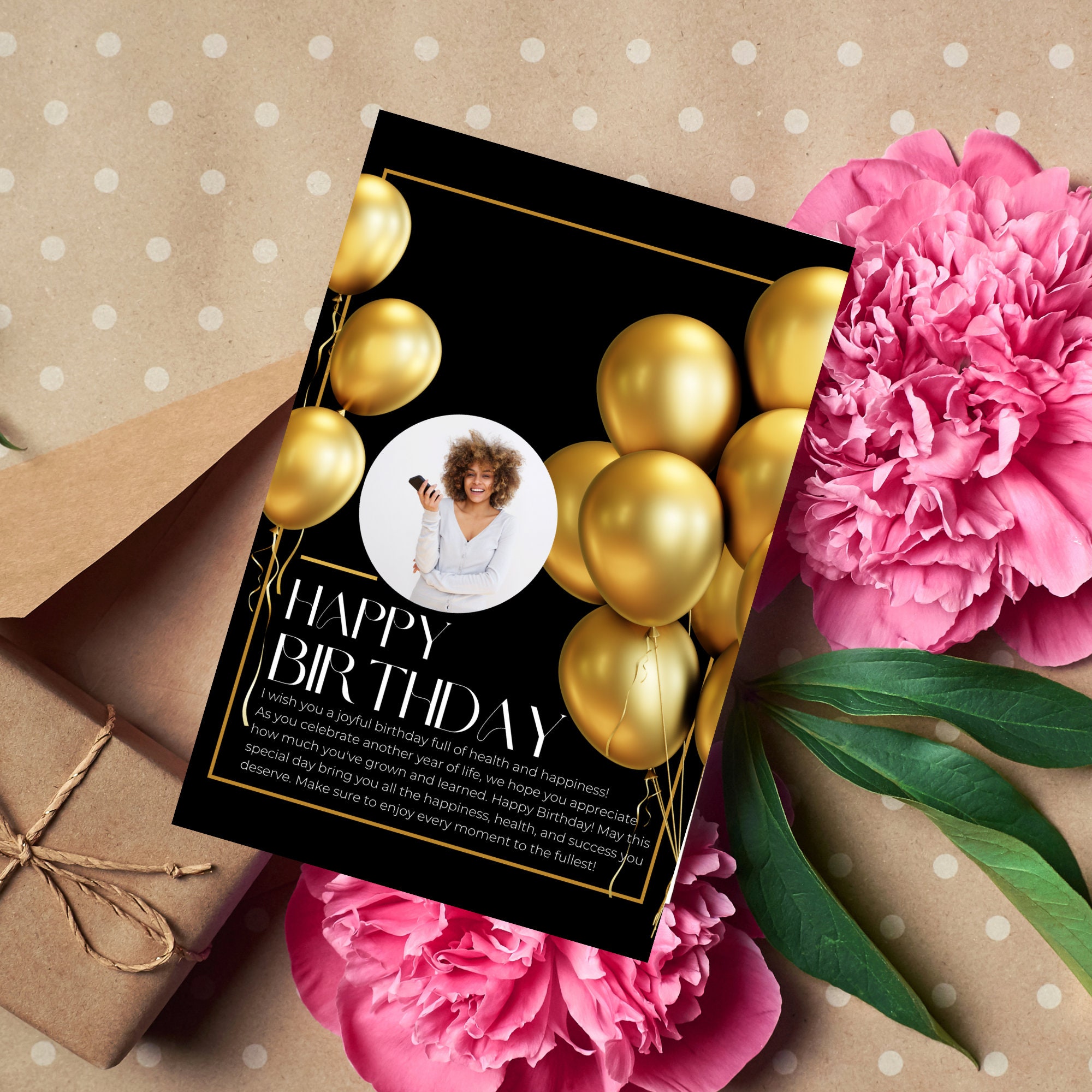 Simple Happy Birthday Printable Template, Editable Happy Birthday Card ...