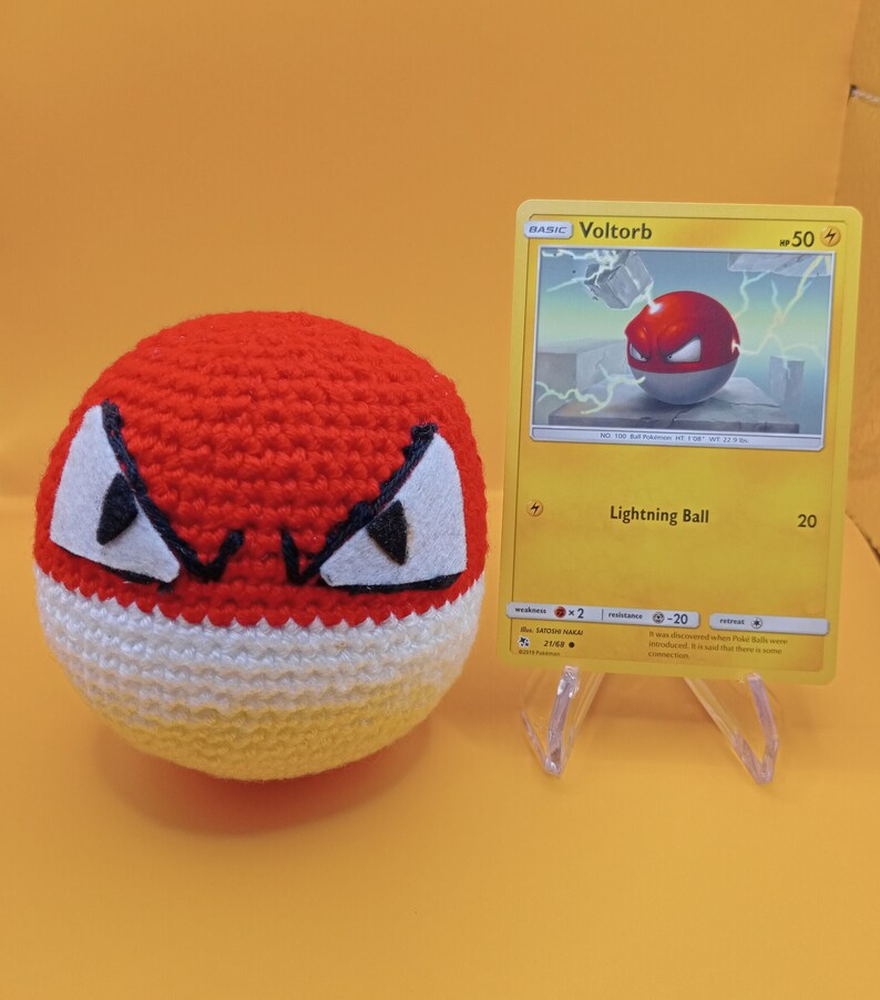 Pokemon Plush Crochet Voltorb Amigurumi 100%HANDMADE Pokemon Plushie - Etsy