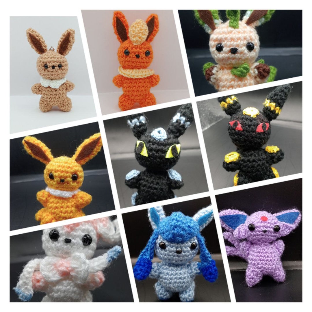 Pokemon Keychain Plush Eevee Evo Chibi Handmade,gift for Kids, Gift for ...