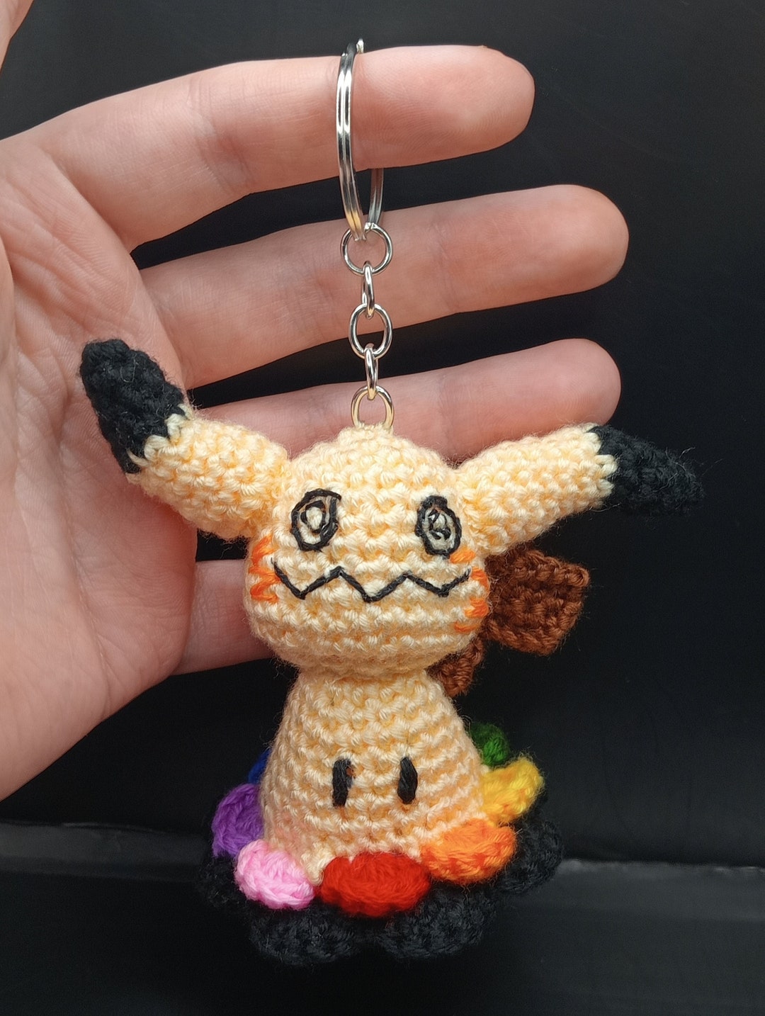 Pokemon Plush Mimikyu Crochet With Keychain Amigurumi Pokemon Handmade ...