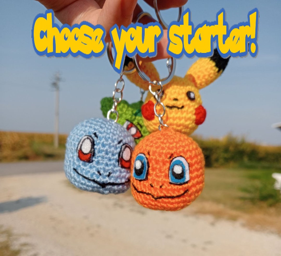 Pokemon Keychain Starters Pikachu Gift - Etsy