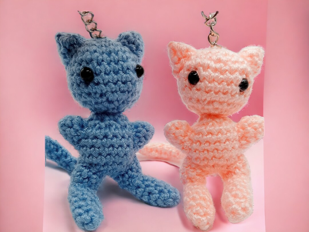 Pokemon Mew Keychain Plush Crochet Amigurumi Handmade From Pokemon Gift ...