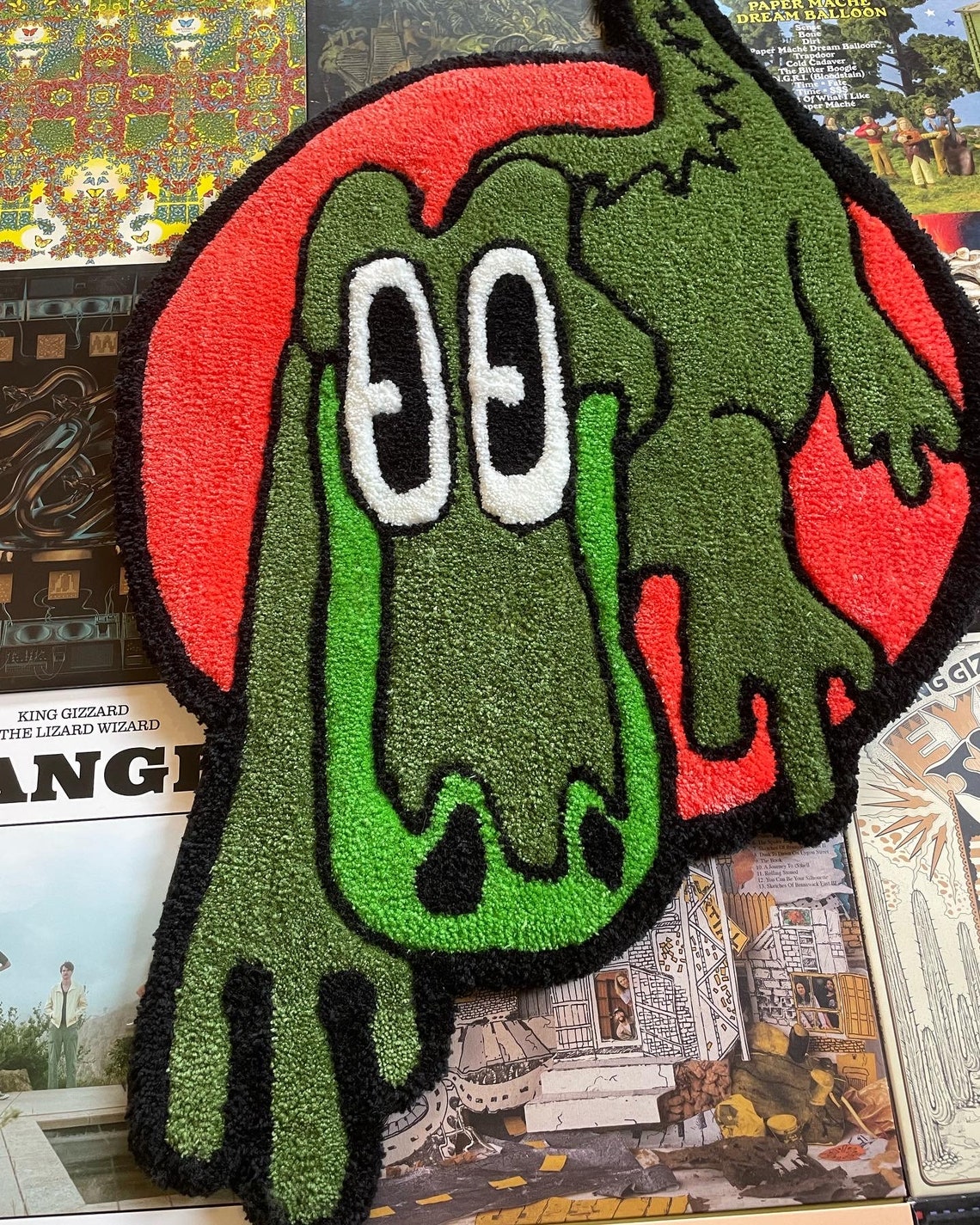 Drippy King Gizzard Gator Hand Tufted Rug Made to Order 3 Feet - Etsy