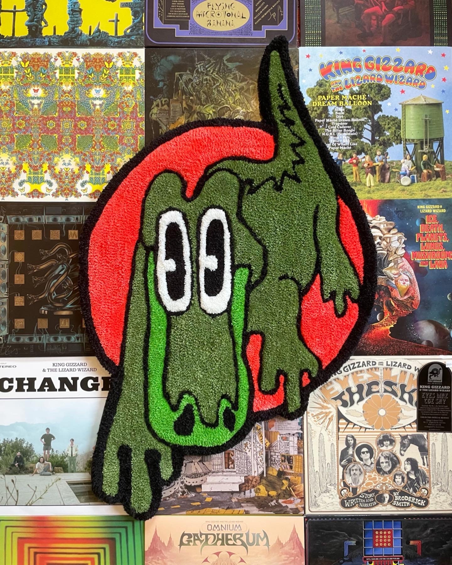 Drippy King Gizzard Gator - Hand Tufted Rug - Made to Order - 3 Feet - Etsy