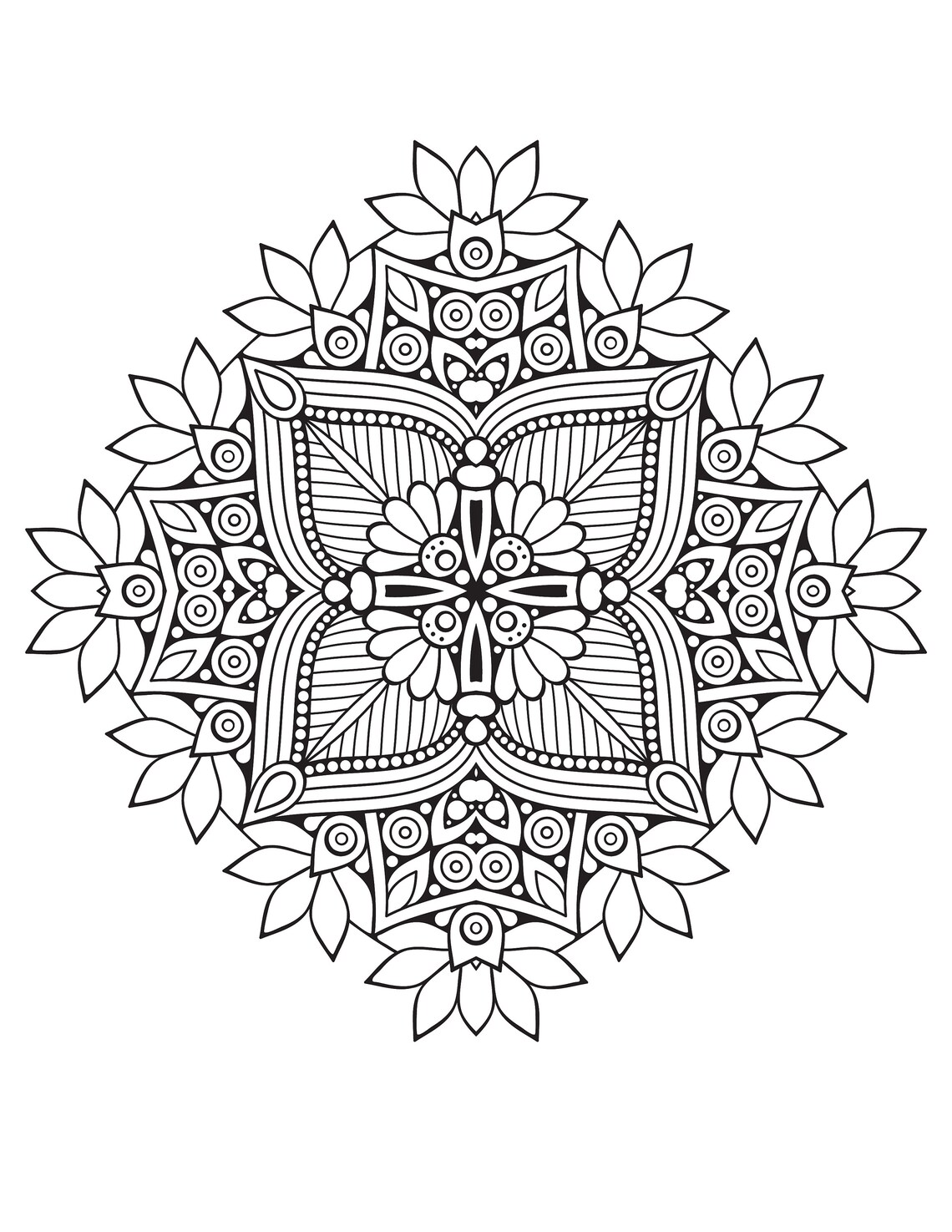 Coloring Pages 10 Mandela Designs, Adult, Digital Download, Kids Summer ...