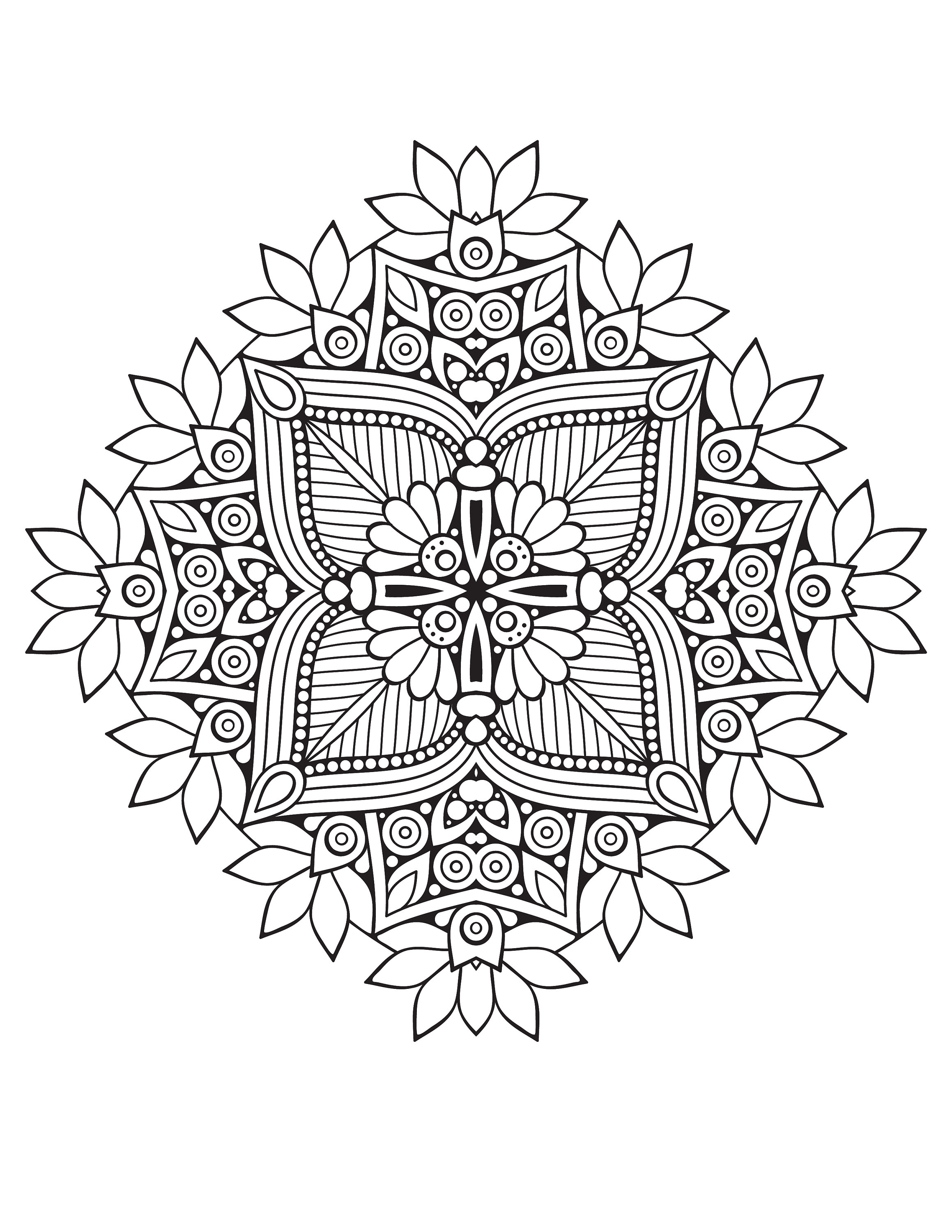 Coloring Pages 10 Mandela Designs, Adult, Digital Download, Kids Summer ...