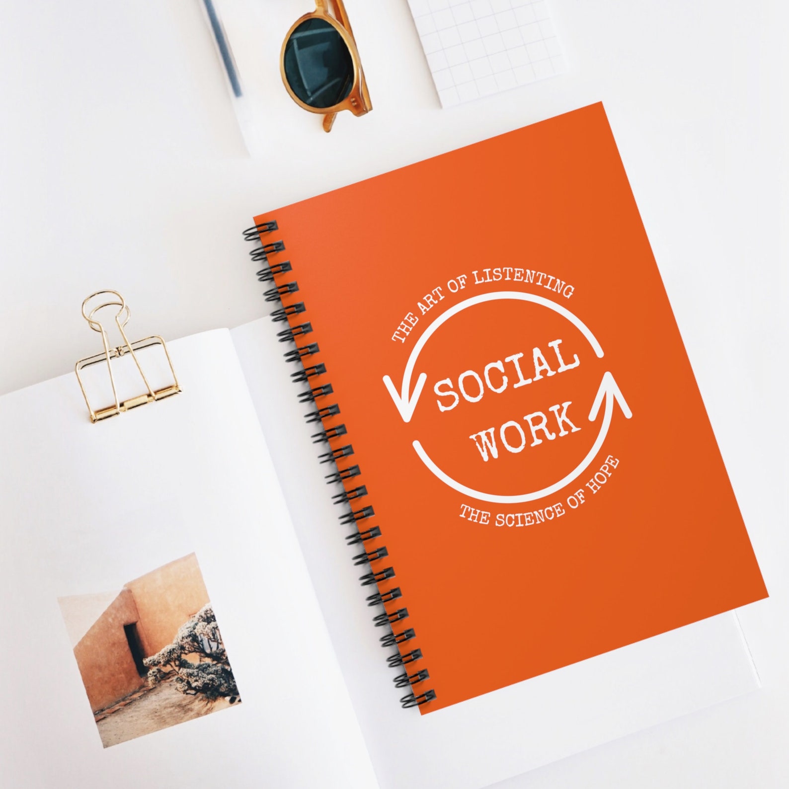 Social Work Orange Spiral Journal Notebook Teacher Men Women Graduation ...