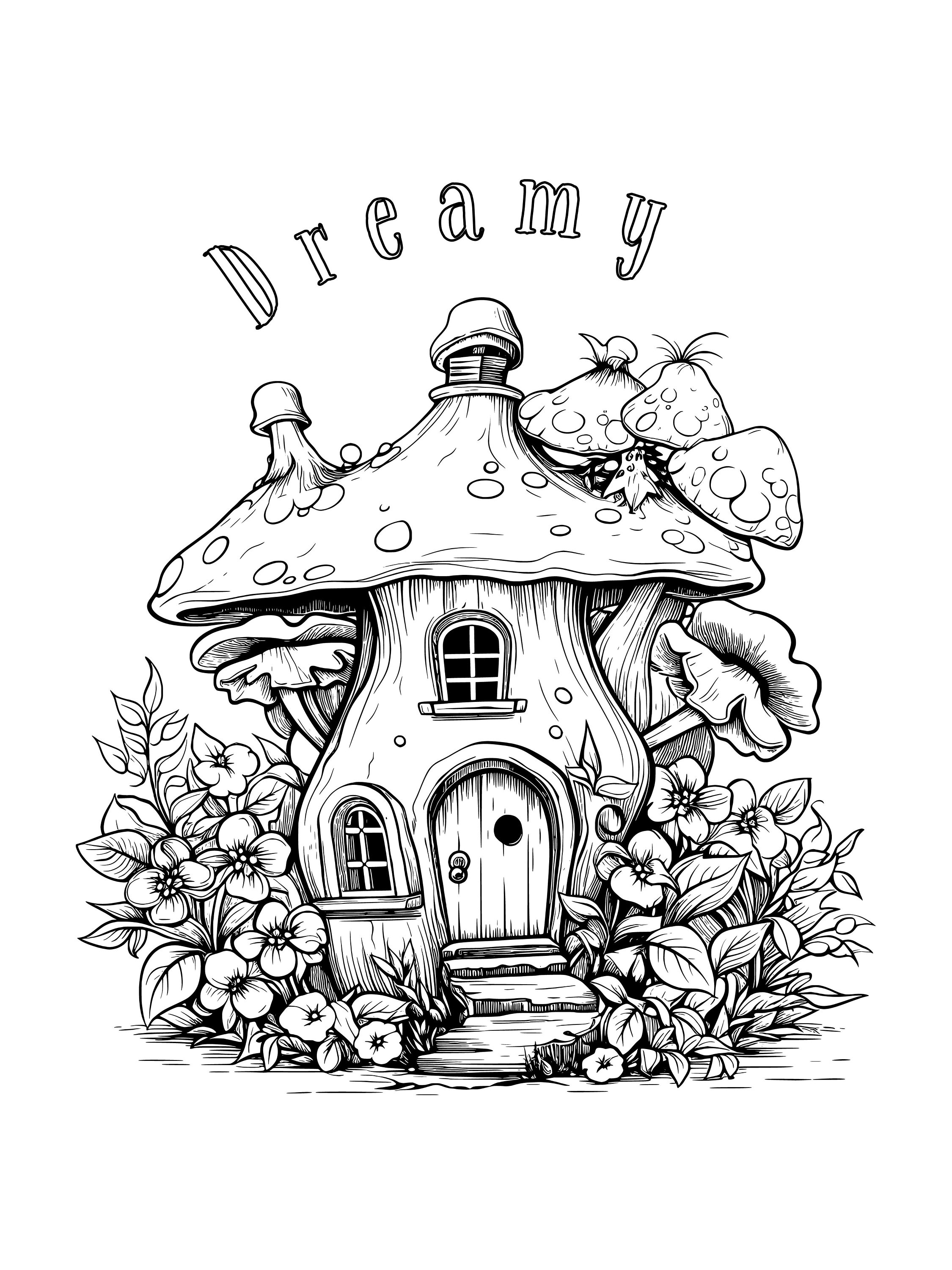 Fairy Houses Coloring Pages, 10 Coloring Pages, Digital Download, Kids ...