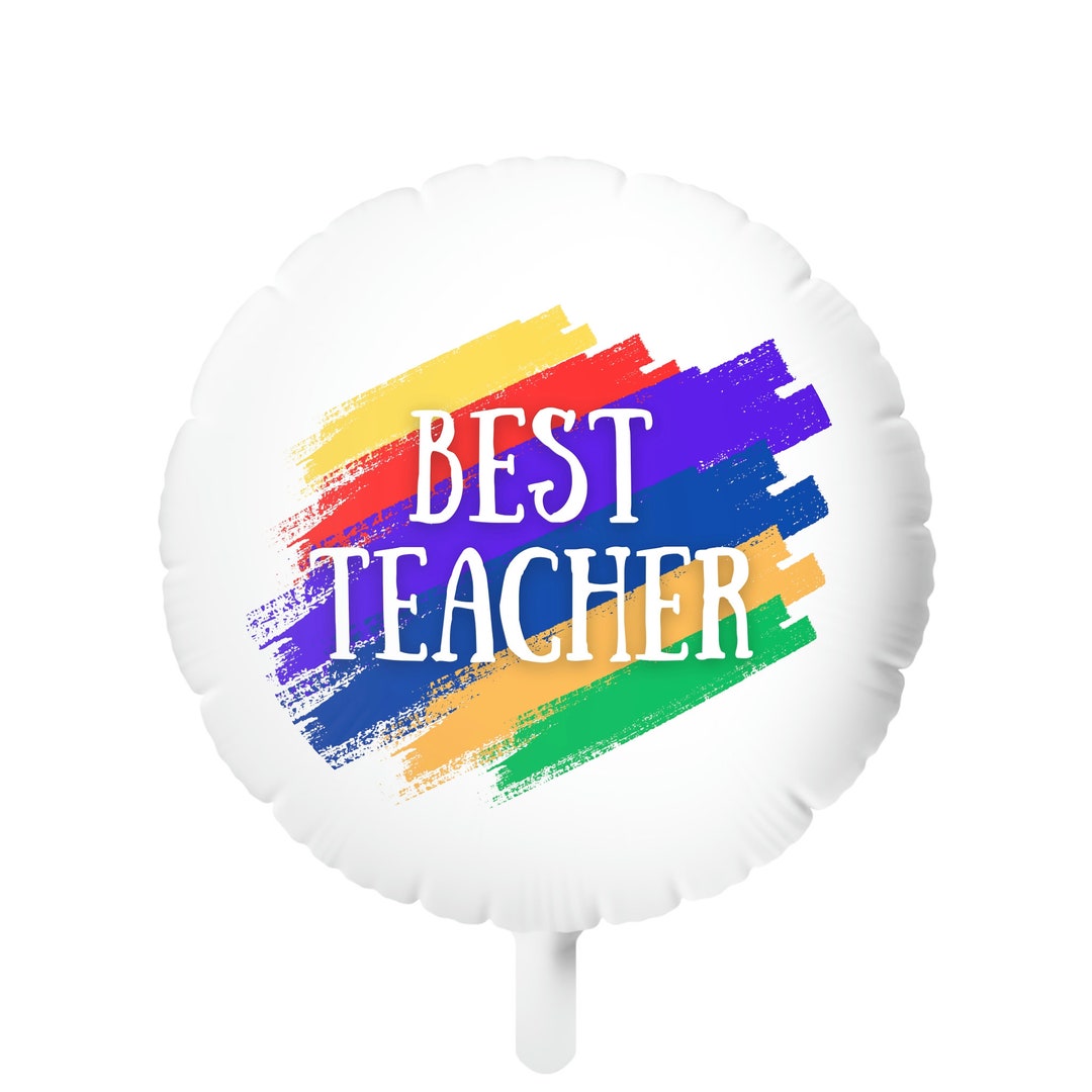 18" Best Teacher Mylar Helium Balloon on Stick/stand, Coach Gift Team ...