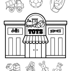 Shop Fronts Summer Coloring Pages, Digital Download, Kids Summer ...