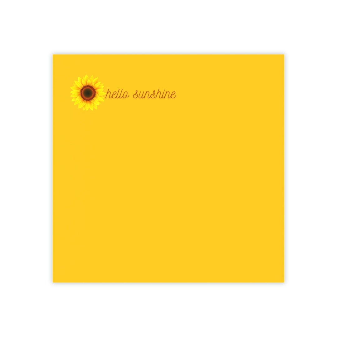 Hello Sunshine Sunflower Post-it® Note Pads Cute Office Supplies - Etsy