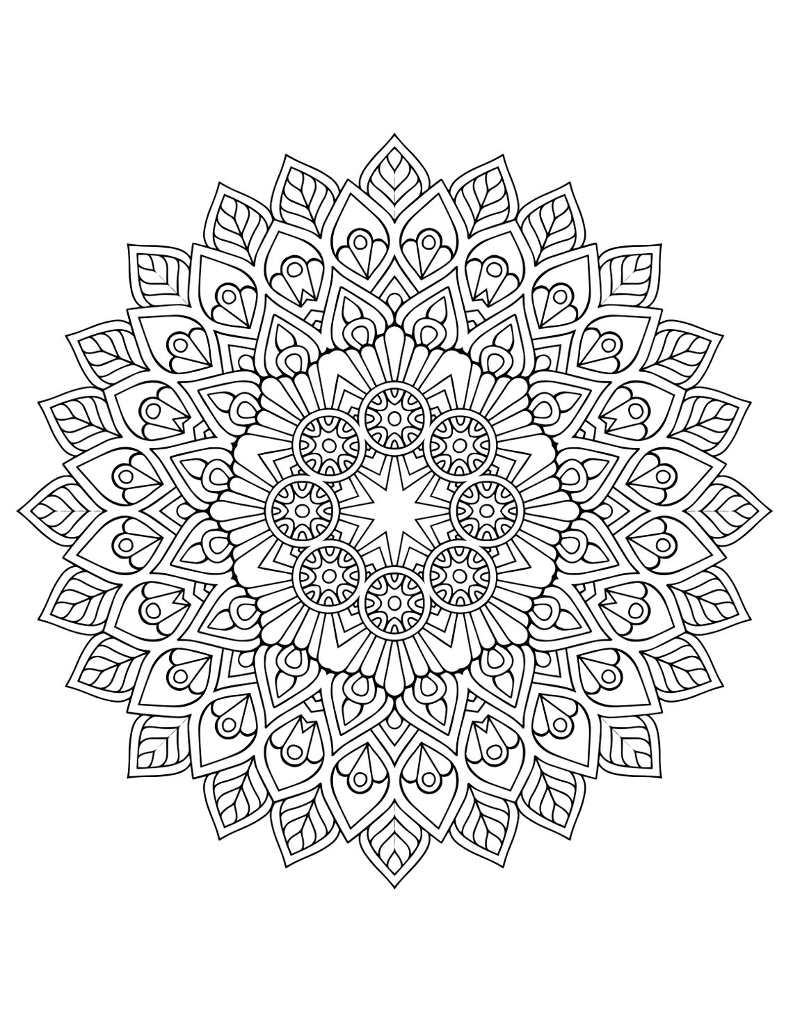 Coloring Pages 10 Mandela Designs, Adult, Digital Download, Kids Summer ...