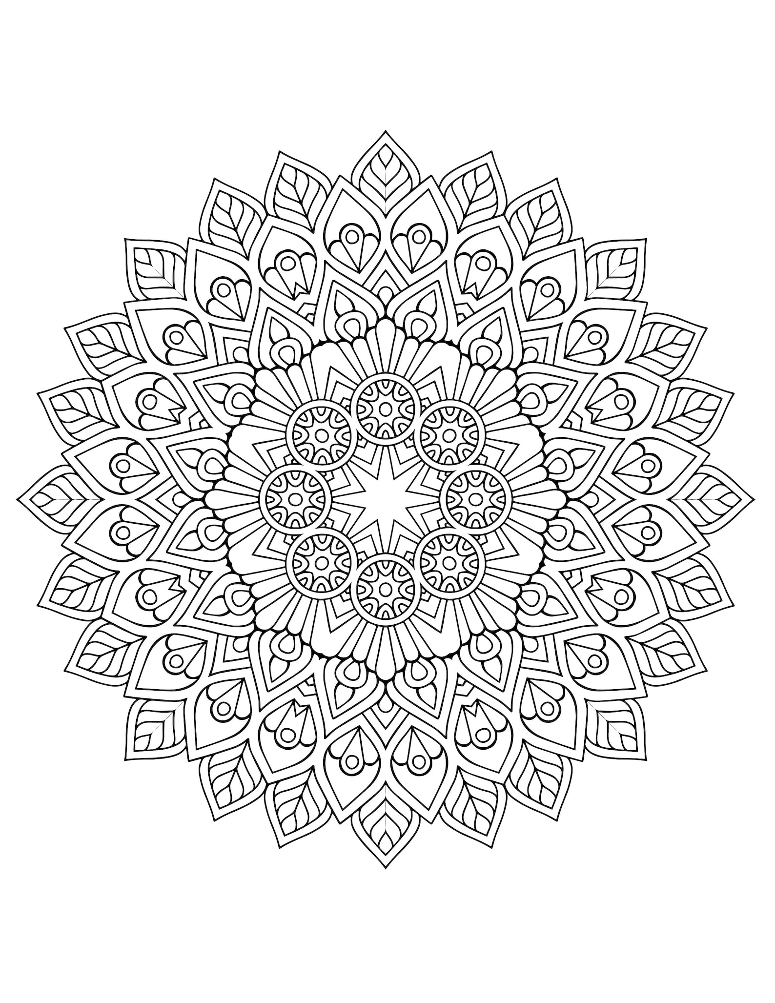 Coloring Pages 10 Mandela Designs, Adult, Digital Download, Kids Summer ...