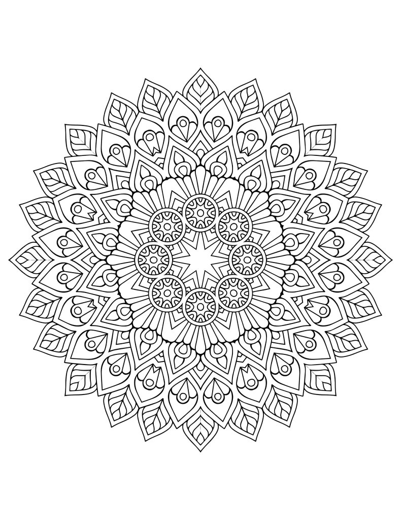 Coloring Pages 10 Mandela Designs, Adult, Digital Download, Kids Summer ...