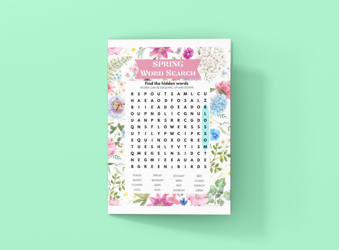 Spring Word Search, Classroom Games, Teacher, Party, Kids - Etsy