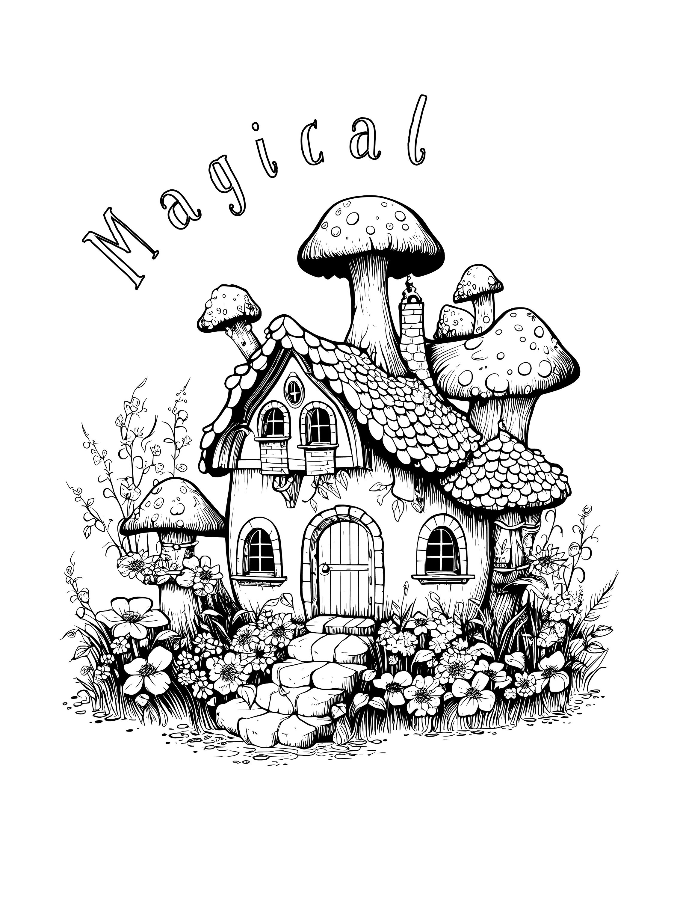 Fairy Houses Coloring Pages, 10 Coloring Pages, Digital Download, Kids ...