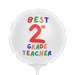 6" Best Second 2nd Grade Teacher Mylar Helium Balloon on Stick/stand ...