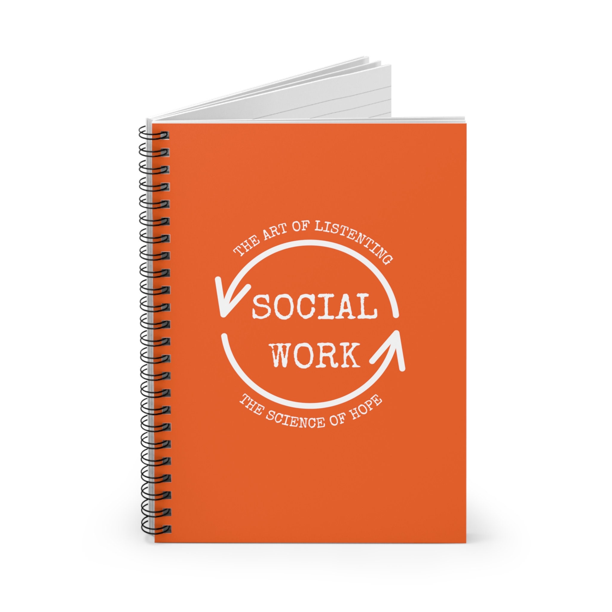 Social Work Orange Spiral Journal Notebook Teacher Men Women Graduation ...