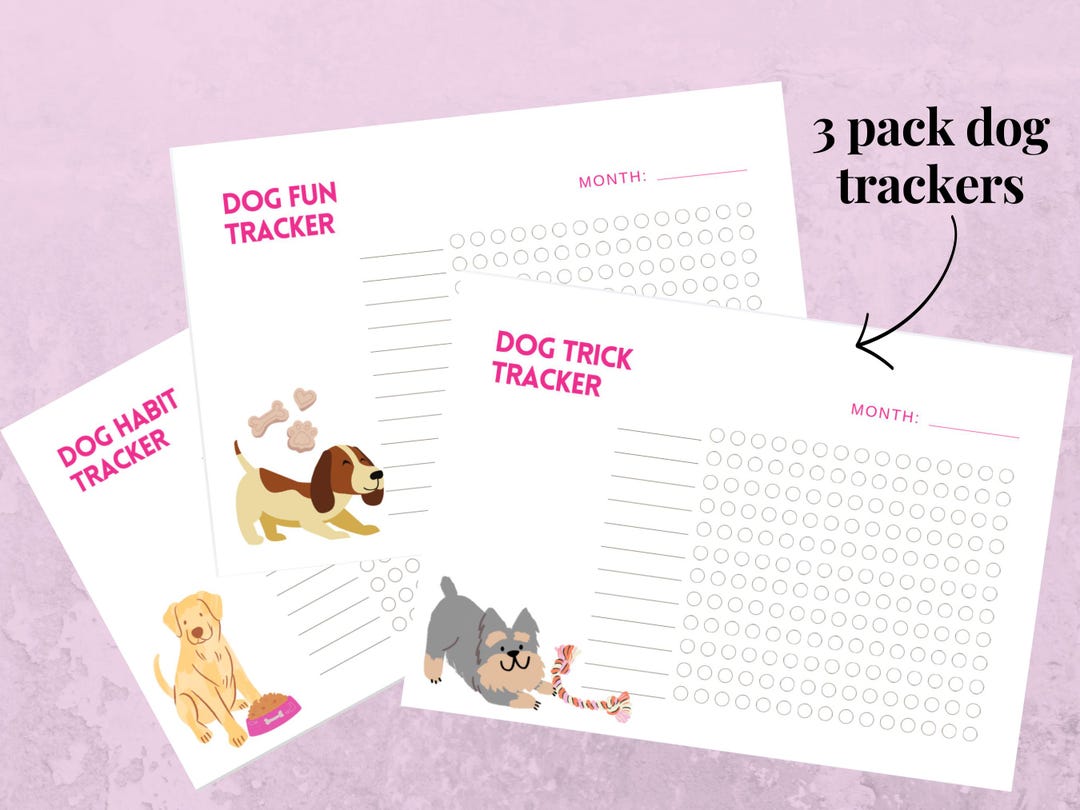 Dog Habit Tracker, Dog Trick Tracker, Dog Fun Activation Tracker - Etsy