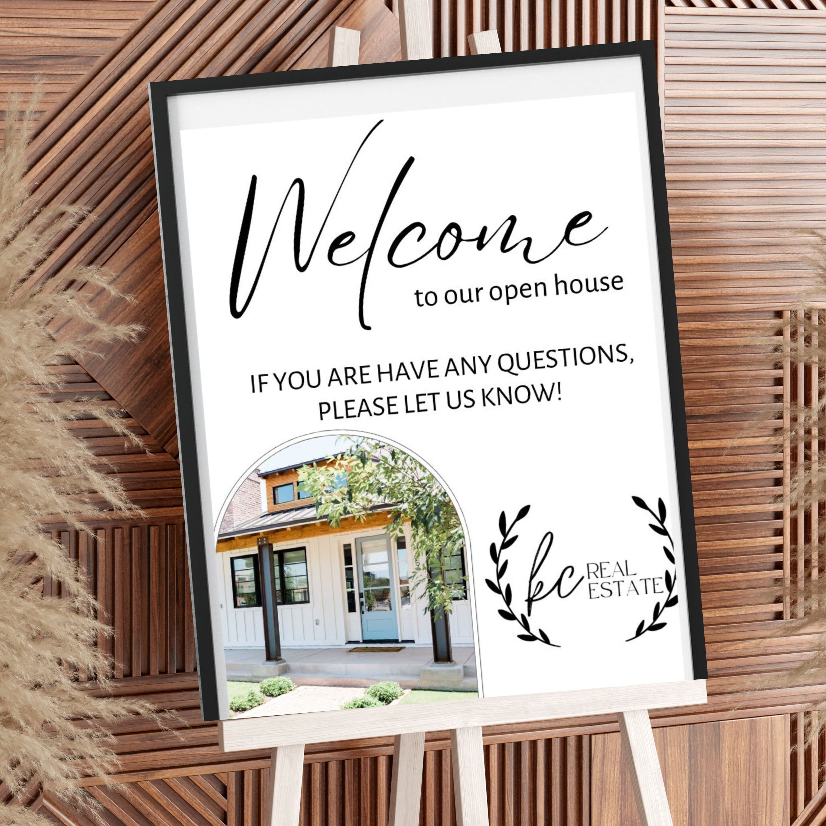 Open House Sign Open House Welcome Open House Supplies Real Estate Sign ...