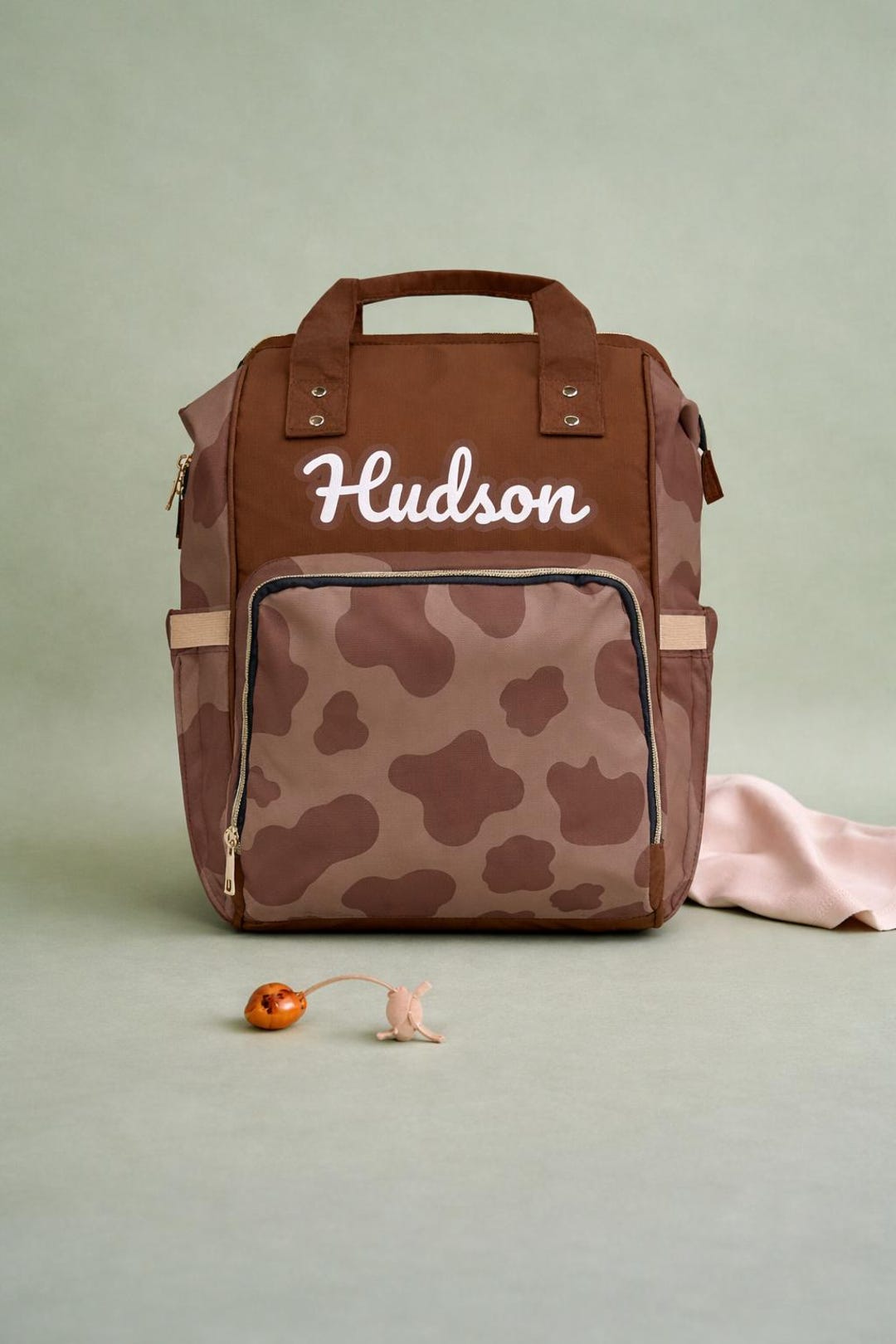 Diaper Bag With Cow Print Custom, Baby Boy Diaper Bag Personalized ...