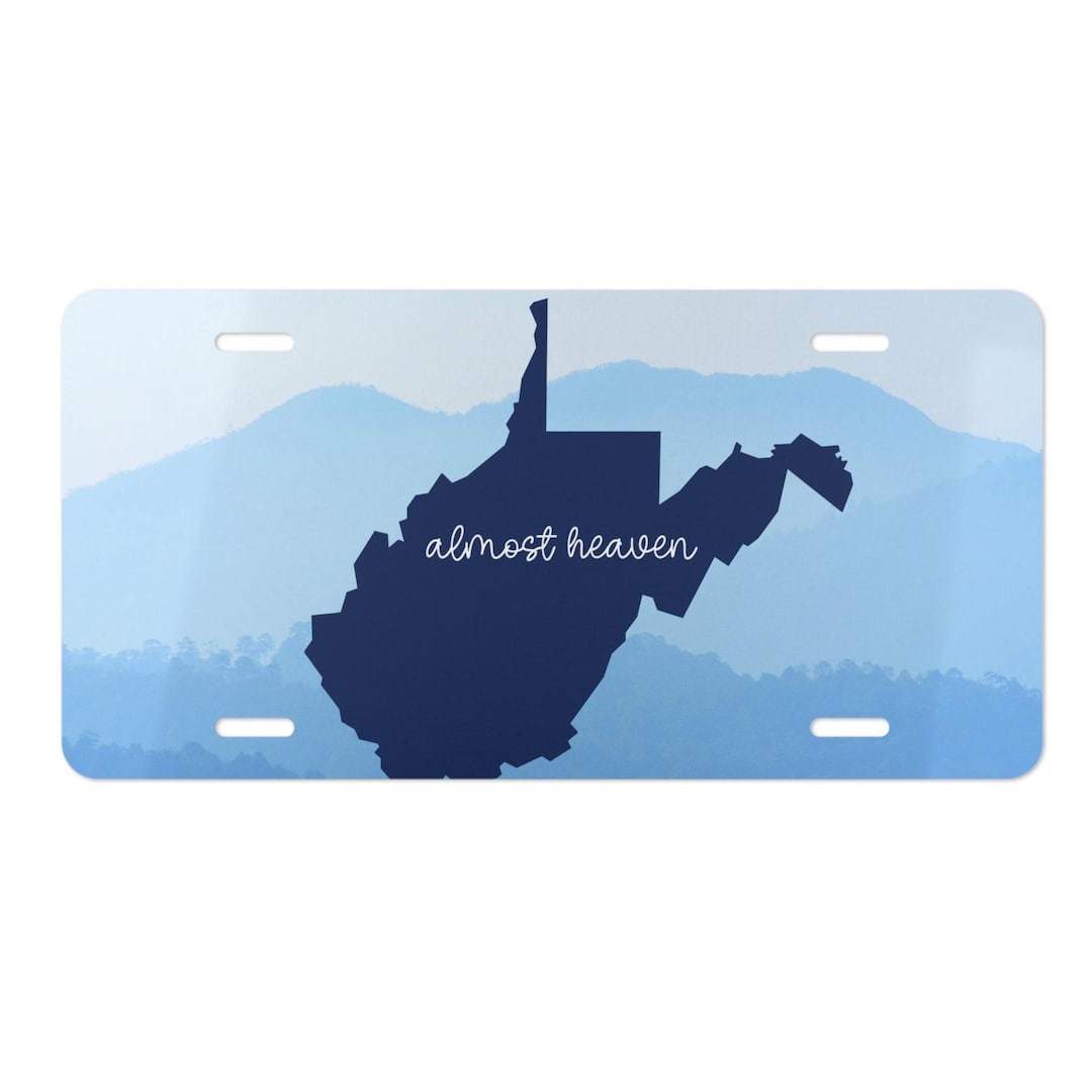 Customizable West Virginia Vanity Plate - West Virginian Gift - WVU Car ...