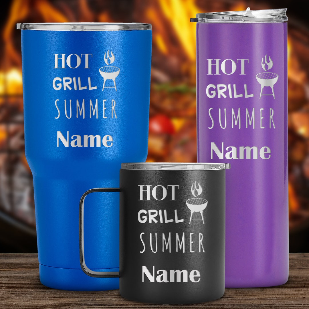 Laser Engraved Hot Grill Summer Barbecue Tumbler, Customized Name ...