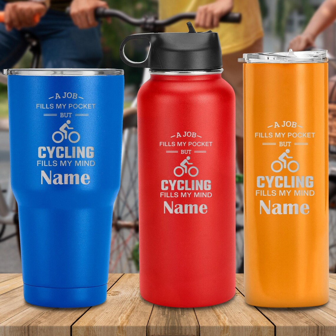Laser Engraved "a Job Fills My Pocket but Cycling Fills My Mind ...