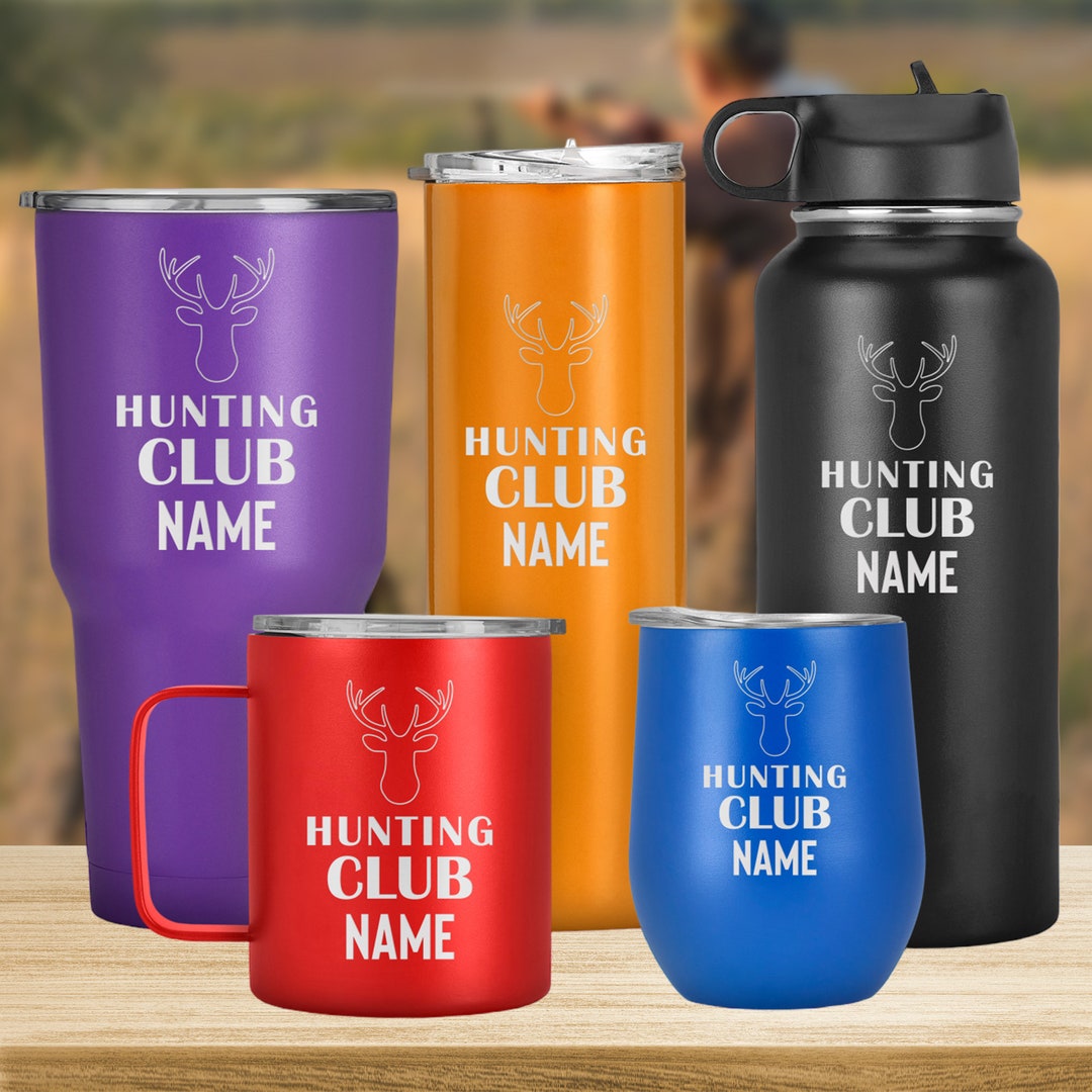 Customized Name hunting Club Tumbler Cup, Laser Engraved Travel Mug ...