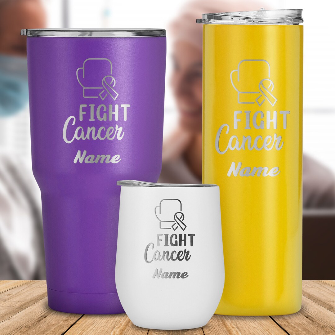 Laser Engraved "fight Cancer" Tumbler, Double Insulated Cup, Travel Mug ...