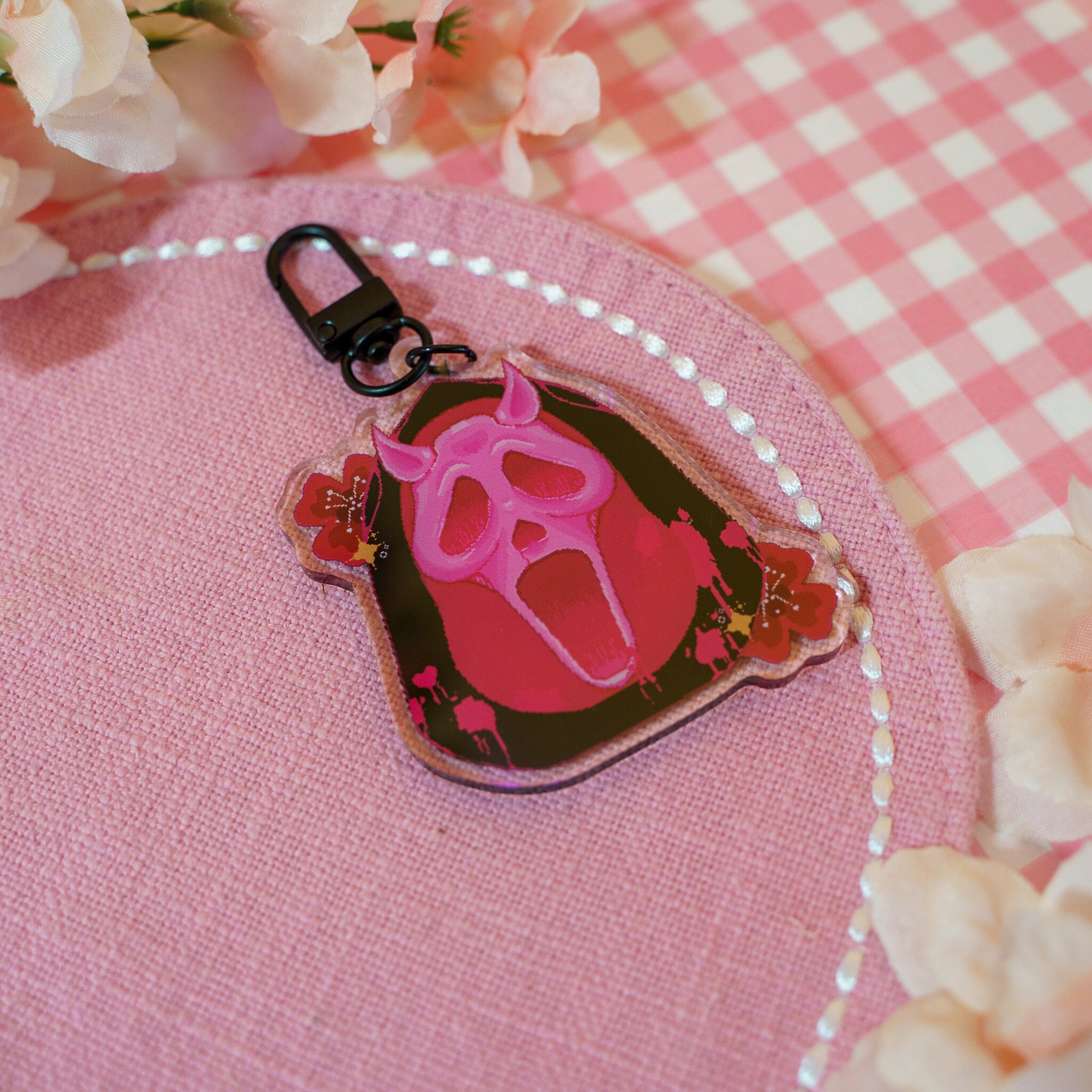 Pink Horror Icon Pixel Slasher 2 Inch Keychain - Etsy