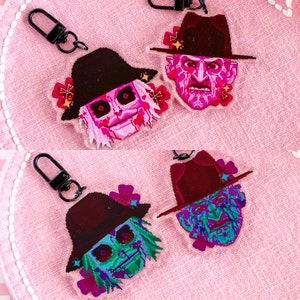 Pink Horror Icon Pixel Slasher 2 Inch Keychain - Etsy