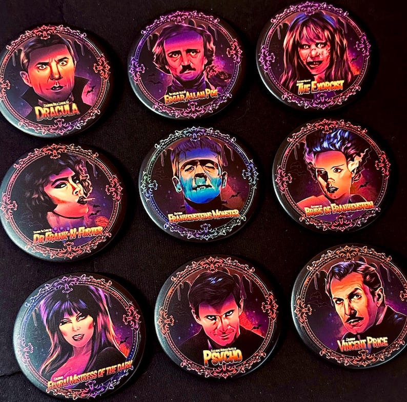 Horror Classic 3 in Matte Buttons - Etsy