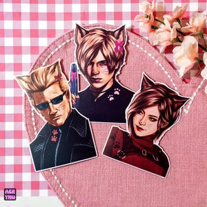 RE Cat Ears Leon, Ada, Albert 4 Inch Stickers - Etsy