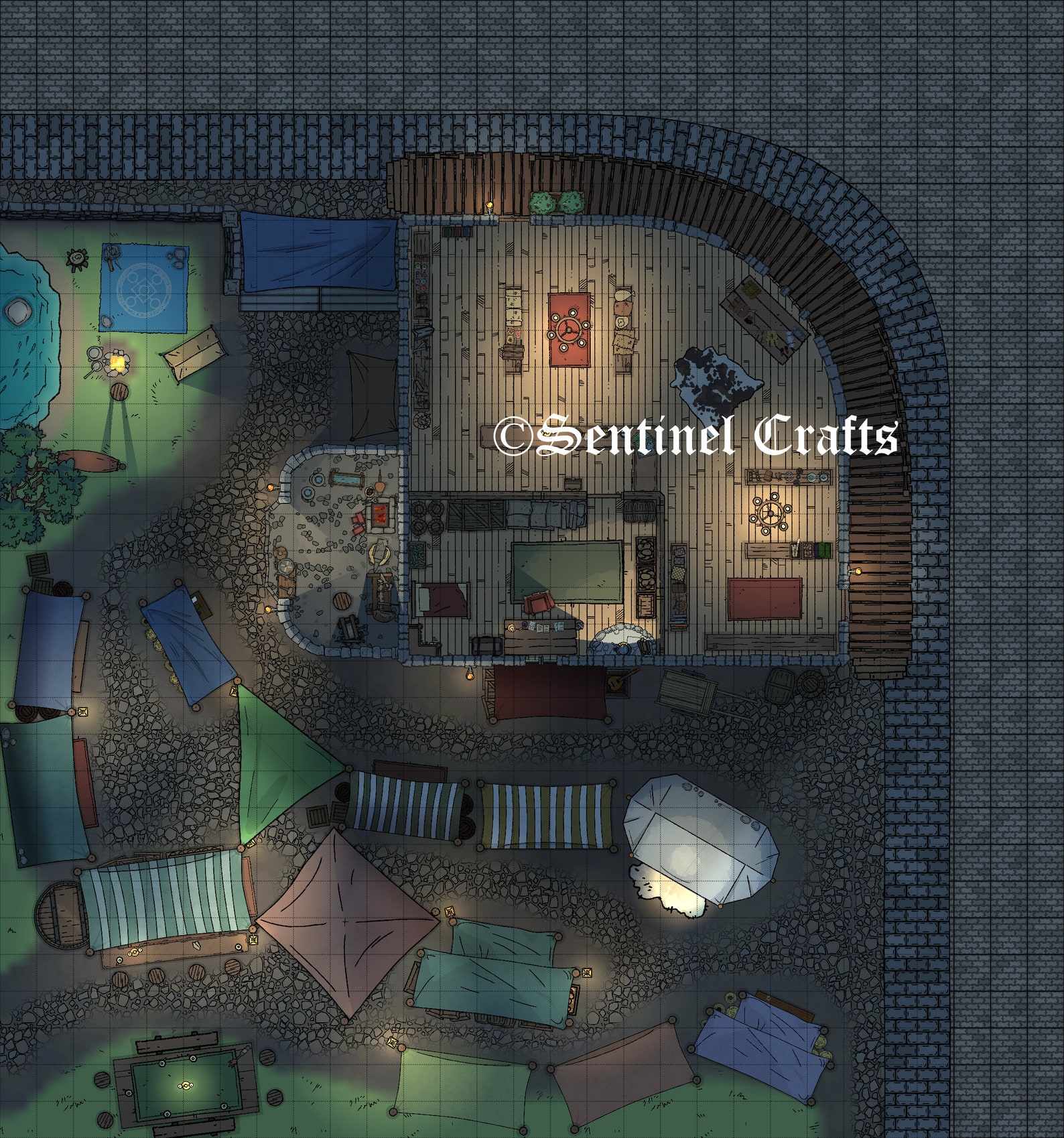 Corner Marketplace - Dnd Marketplace Battle Map - Etsy