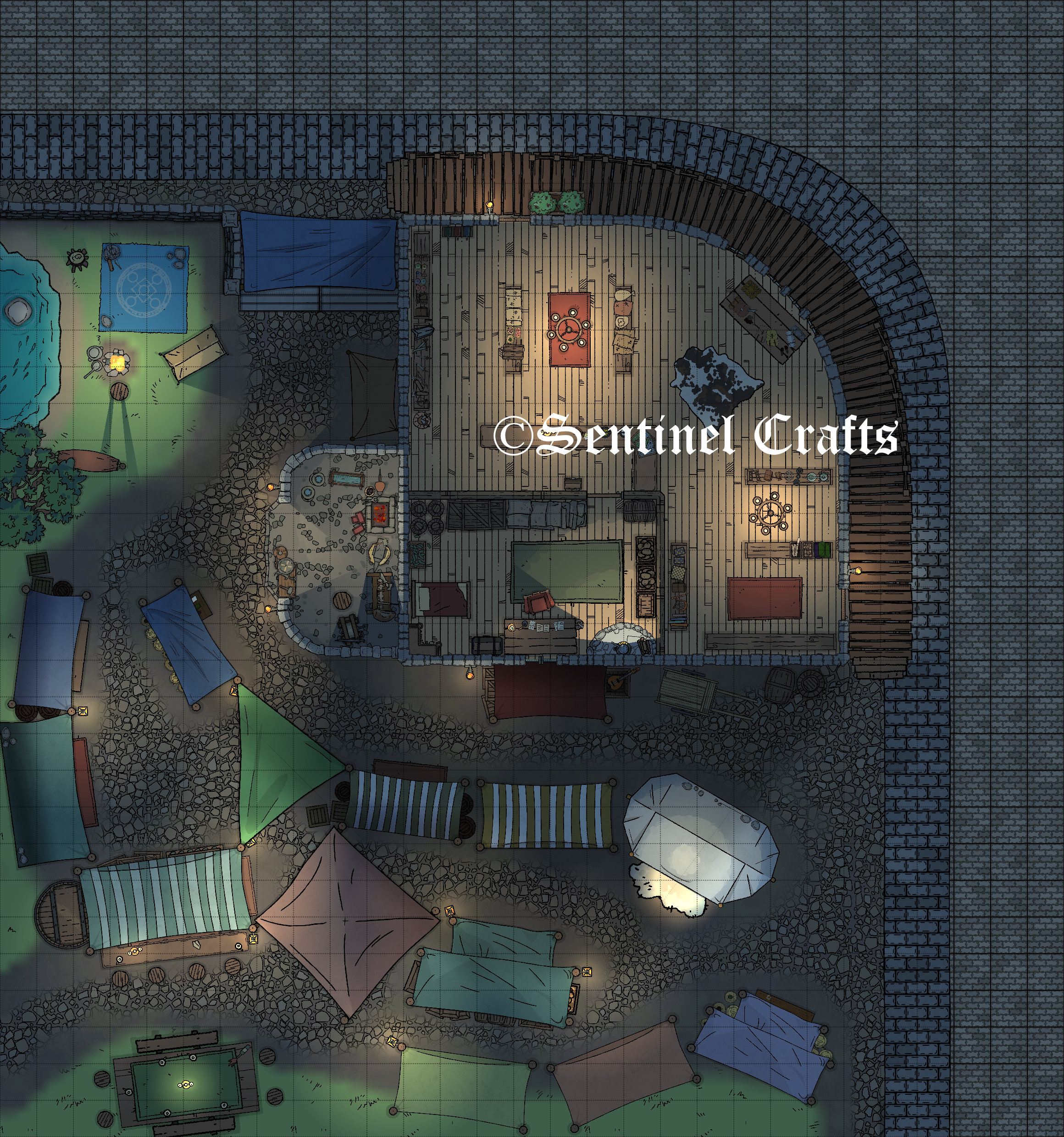 Corner Marketplace - Dnd Marketplace Battle Map - Etsy