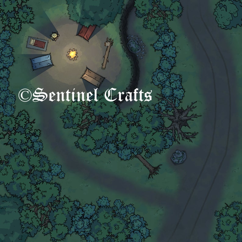 Roadside Camp - Dnd Campsite Battlemap - Etsy