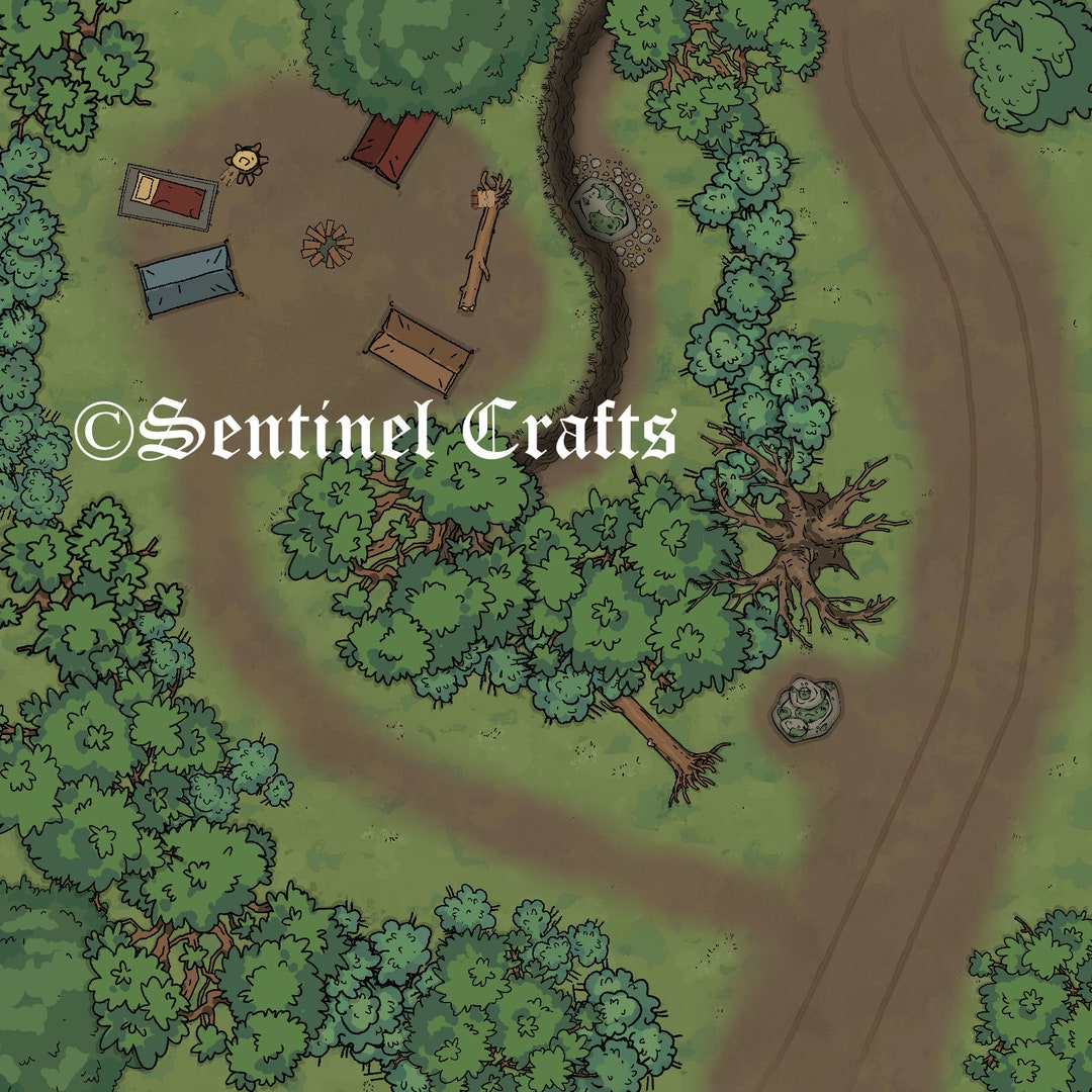 Roadside Camp - Dnd Campsite Battlemap - Etsy