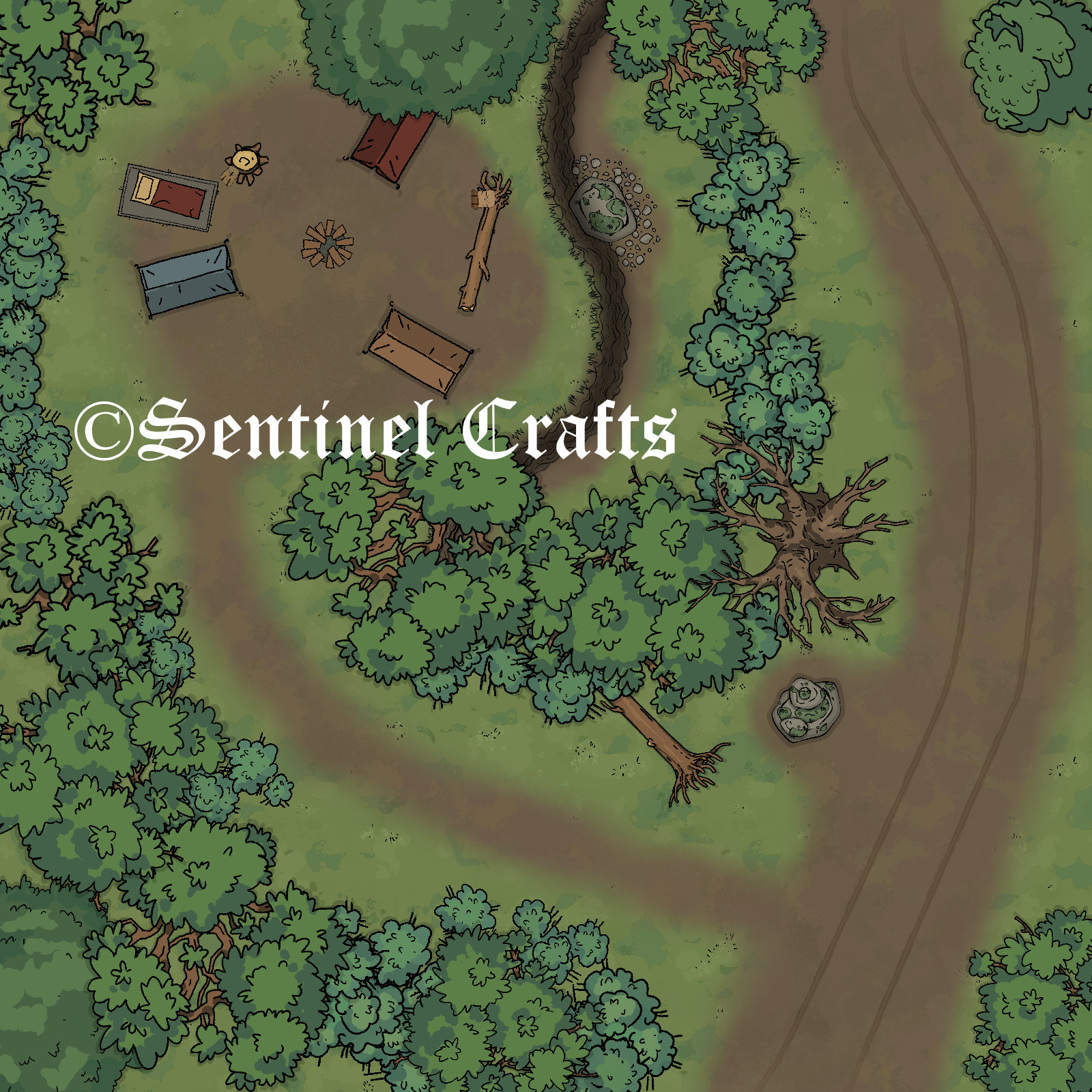 Roadside Camp - Dnd Campsite Battlemap - Etsy