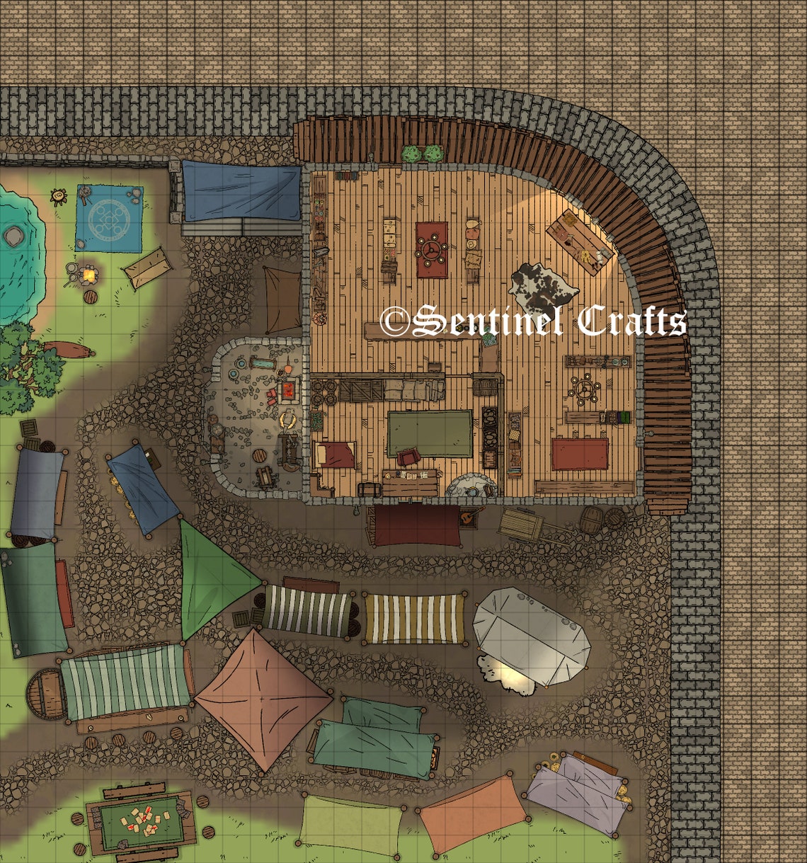 Corner Marketplace - Dnd Marketplace Battle Map - Etsy