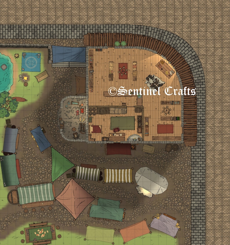 Corner Marketplace - Dnd Marketplace Battle Map - Etsy