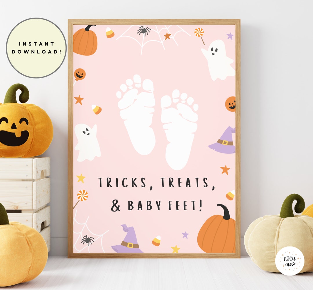 Halloween Footprint Craft, My First Halloween Art, Footprint Art,fall ...